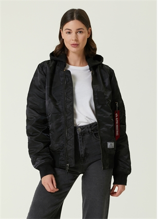 Alpha Industries Kadın Siyah Kapüşonlu Kamuflaj Desenli Mont XS EU Alpha Industries Kadın Siyah Kapüşonlu Kamuflaj Desenli Mont XS EU