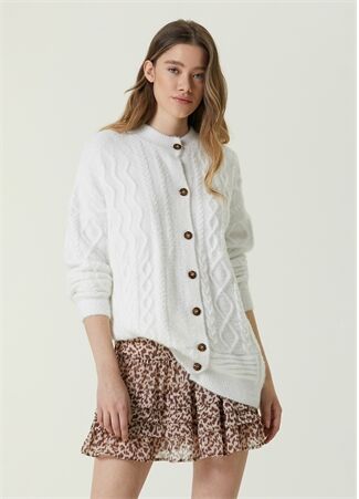 Network Kadın Basic Fit Beyaz Hırka XL EU