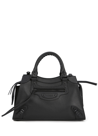 Balenciaga Kadın Classic Siyah Logolu Deri Omuz Çantası EU Balenciaga Kadın Classic Siyah Logolu Deri Omuz Çantası EU