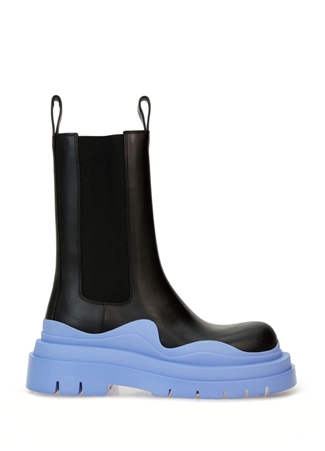 Bottega Veneta Kadın Siyah Mavi Bant Detaylı Deri Bot 38 EU Bottega Veneta Kadın Siyah Mavi Bant Detaylı Deri Bot 38 EU