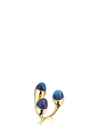 Evren Kayar Kadın Celestial Trio Taşlı Altın Rengi Kaplama Yüzük 4 EU