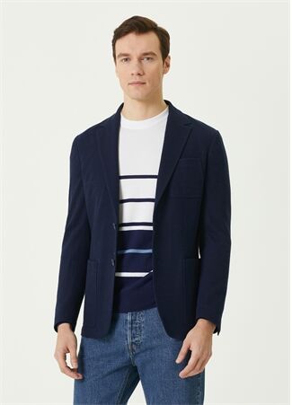 Canali Erkek Lacivert Kelebek Yaka Ceket 48 IT