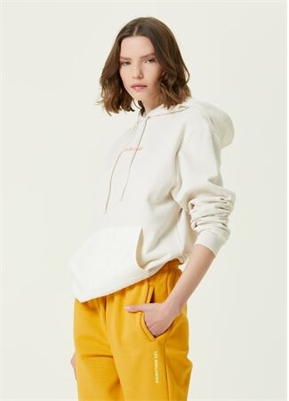 Les Benjamins Kadın Gri Kapüşonlu Nakışlı Sweatshirt L Eu