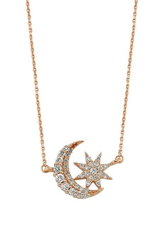 Bee Goddess Kadın Venus Star Pırlantalı Altın Rengi Kolye Pembe EU
