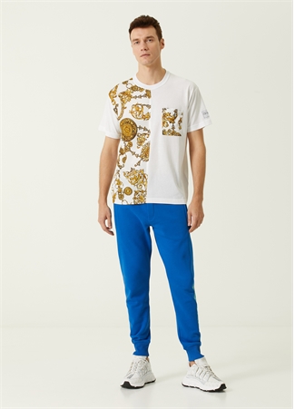 Versace Jeans Couture Erkek Saks Logo Baskılı Eşofman Altı Mavi S EU Versace Jeans Couture Erkek Saks Logo Baskılı Eşofman Altı Mavi S EU