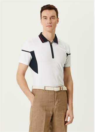 Kiton Erkek Beyaz Polo Yaka Garnili T-shirt 50 It Kiton Erkek Beyaz Polo Yaka Garnili T-shirt 50 It