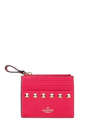 Valentino Garavani Kadın Rockstud Koyu Pembe Deri Kartlık Eu Valentino Garavani Kadın Rockstud Koyu Pembe Deri Kartlık Eu
