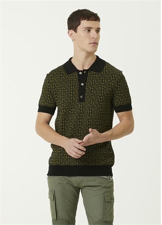 Balmain Erkek Haki Polo Yaka Logo Desenli Yün T-shirt Siyah S EU Balmain Erkek Haki Polo Yaka Logo Desenli Yün T-shirt Siyah S EU