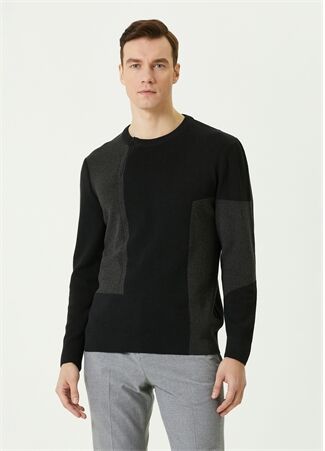 Network Erkek Slim Fit Siyah Kazak XS EU