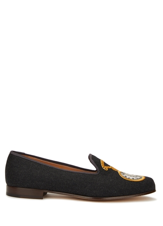 Stubbs&Wootton Kadın Gri Nakış Detaylı Loafer 36 EU Stubbs&Wootton Kadın Gri Nakış Detaylı Loafer 36 EU