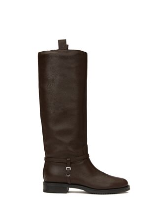 Sergio Rossi Kadın Kahverengi Deri Çizme 36 EU