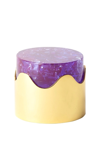 Jonathan Adler Acrylic Ripple Small Gold Mor Dekoratif Kutu Jonathan Adler Acrylic Ripple Small Gold Mor Dekoratif Kutu