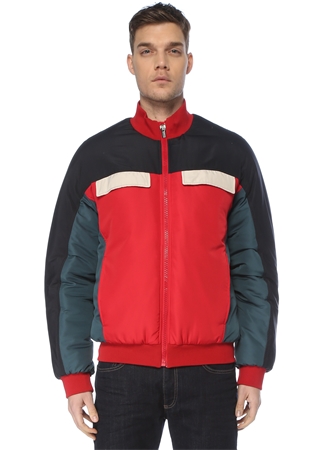 Palzileri Lab Erkek Dik Yaka Colorblock Bomber Ceket Kırmızı 50 IT Palzileri Lab Erkek Dik Yaka Colorblock Bomber Ceket Kırmızı 50 IT