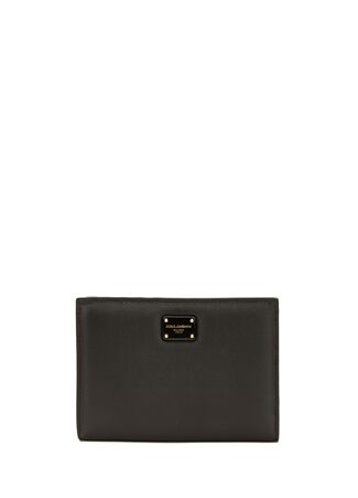 Dolce&Gabbana Kadın Siyah Logo Detaylı Deri Cüzdan EU