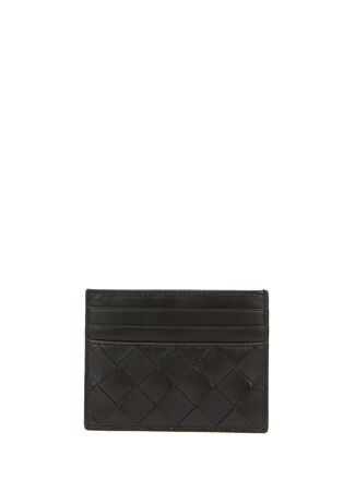 Bottega Veneta Kadın Siyah Örgü Dokulu Deri Kartlık EU