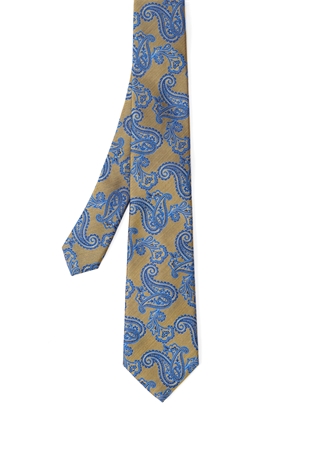 Canali Erkek Mavi Şal Desenli İpek Kravat EU Canali Erkek Mavi Şal Desenli İpek Kravat EU