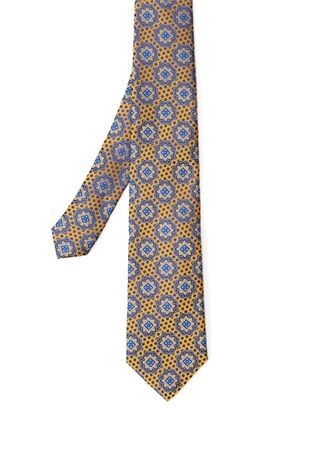 Canali Erkek Colorblocked Desenli İpek Kravat EU