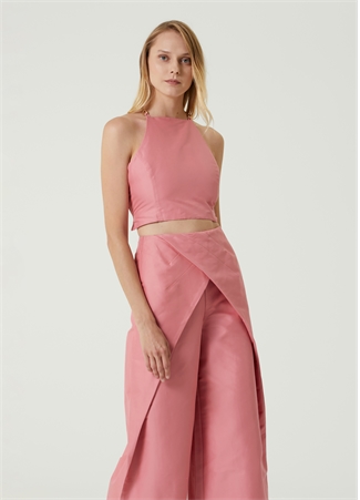 Cult Gaia Kadın Pembe Halter Yaka Sırt Detaylı Bluz XS EU