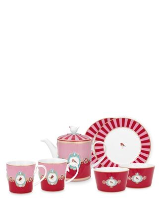Pip Studio Love Bird Kırmızı 7li Porselen Yemek Seti Pip Studio Love Bird Kırmızı 7li Porselen Yemek Seti