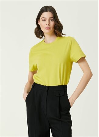 Bottega Veneta Kadın Yeşil Bisiklet Yaka T-shirt S Eu