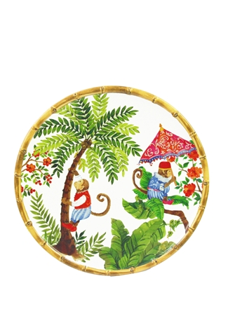 Les Jardins de Comptesse Bali Karışık Desenli Melamin Tabak Çok Renkli