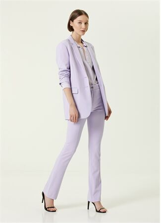 Academia Kadın Lila Bol Paça Pantolon Mor 42 EU