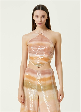 Cult Gaia Kadın Turuncu Sarı Pul Payetli Bluz S Eu Cult Gaia Kadın Turuncu Sarı Pul Payetli Bluz S Eu