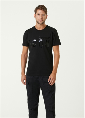Dsquared2 Erkek Icon Siyah Kabartmalı Baskıllı T-shirt S EU Dsquared2 Erkek Icon Siyah Kabartmalı Baskıllı T-shirt S EU