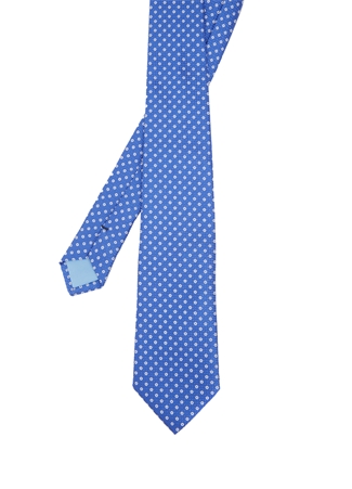 Tino Cosma Erkek Mavi Puantiye Desenli İpek Kravat EU