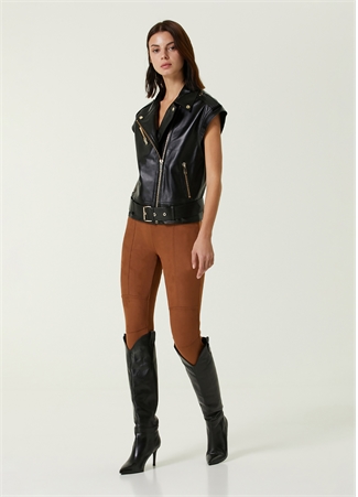 Network Kadın Slim Fit Camel Pantolon Kahverengi XS EU