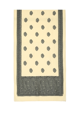 Etro Kadın Siyah Beyaz Etnik Desenli Yün Şal EU Etro Kadın Siyah Beyaz Etnik Desenli Yün Şal EU