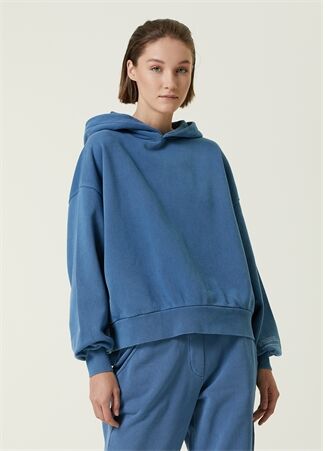 Allsaints Kadın Natural Talie Mavi Kapüşonlu Sweatshirt M EU