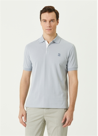 Brunello Cucinelli Erkek Mavi Polo Yaka Logolu T-shirt 54 IT Brunello Cucinelli Erkek Mavi Polo Yaka Logolu T-shirt 54 IT