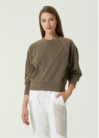 Beymen Club Kadın Haki Bisiklet Yaka Yarasa Kol Sweatshirt S