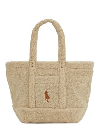 Polo Ralph Lauren Kadın Naturel Shearling Alışveriş Çantası Bej EU Polo Ralph Lauren Kadın Naturel Shearling Alışveriş Çantası Bej EU