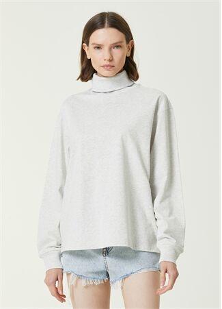 Alexander Wang Kadın Gri Balıkçı Yaka Sweatshirt XS EU Alexander Wang Kadın Gri Balıkçı Yaka Sweatshirt XS EU