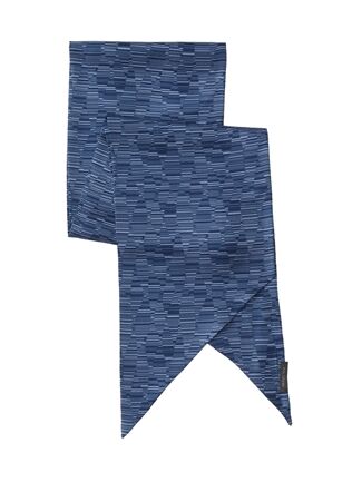 Pal Zileri Erkek Lacivert Geometrik Çizgili Atkı EU