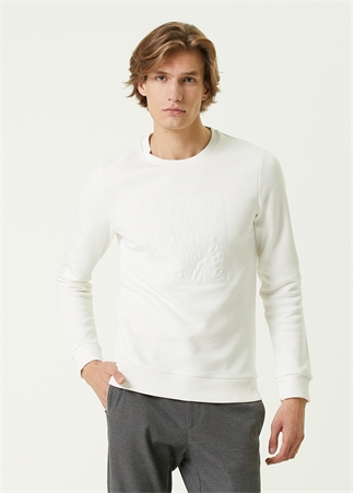 Beymen Club Erkek Beyaz Monogram Kapitoneli Sweatshirt XS Beymen Club Erkek Beyaz Monogram Kapitoneli Sweatshirt XS