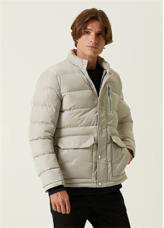 Network Erkek Slim Fit Taş Dik Yaka Kapitoneli Ceket Gri 44 EU Network Erkek Slim Fit Taş Dik Yaka Kapitoneli Ceket Gri 44 EU