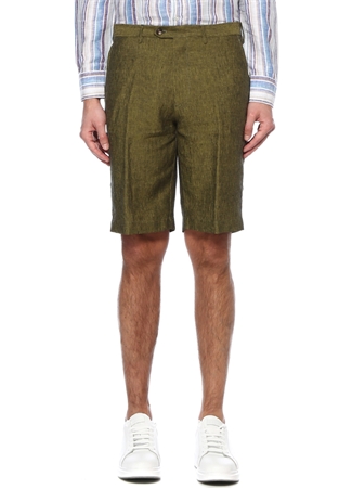 Etro Erkek Yeşil Keten Bermuda 54 IT