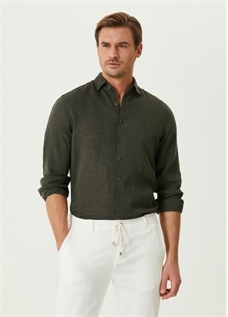 Network Erkek Comfort Fit Haki Keten Gömlek 38 Eu Network Erkek Comfort Fit Haki Keten Gömlek 38 Eu