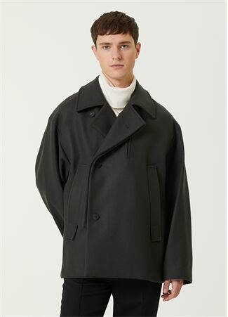 Wooyoungmi Erkek Antrasit Yün Kaban Gri 48 IT