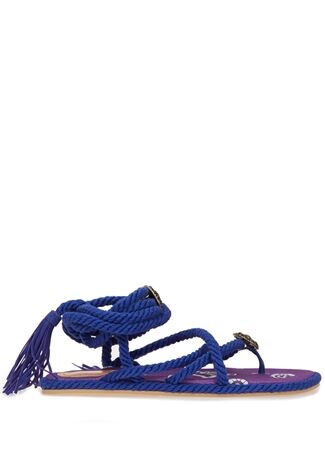 Etro Kadın Mavi Şal Desen Detaylı Espadril 36 EU