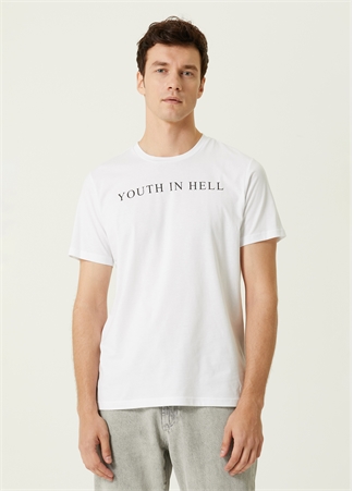 Academia Erkek Youth In Hell Beyaz Slogan Baskılı T-shirt S EU