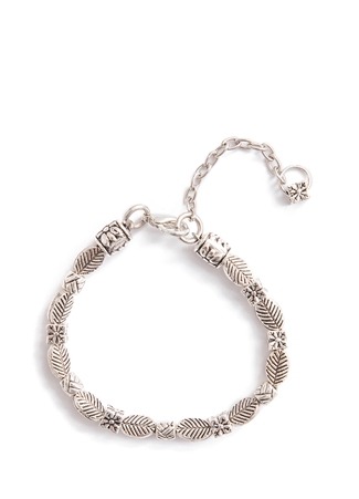 Nauu Kadın Yaprak Desenli Gümüş Rengi Kaplama Bileklik Gri Eu