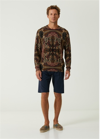 Canali Erkek Lacivert Beli Bağcıklı Bermuda 48 IT