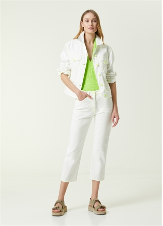 Msgm Kadın Ekru Dikiş Detaylı Crop Jean Pantolon Bej 40 IT Msgm Kadın Ekru Dikiş Detaylı Crop Jean Pantolon Bej 40 IT