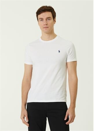 Polo Ralph Lauren Erkek Beyaz Logo Nakışlı T-shirt L EU