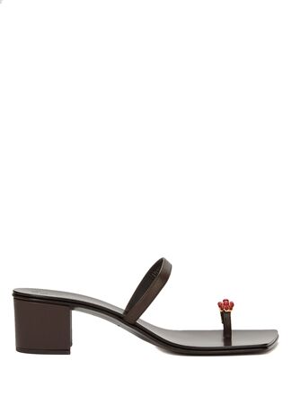 Giuseppe Zanotti Kadın Kahverengi Taşlı Deri Terlik 36 EU Giuseppe Zanotti Kadın Kahverengi Taşlı Deri Terlik 36 EU