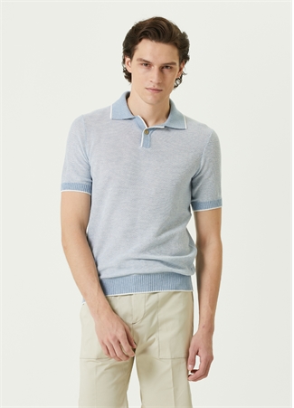 Luciano Barbera Erkek Mavi Polo Yaka Kısa Kollu Triko 54 It Luciano Barbera Erkek Mavi Polo Yaka Kısa Kollu Triko 54 It